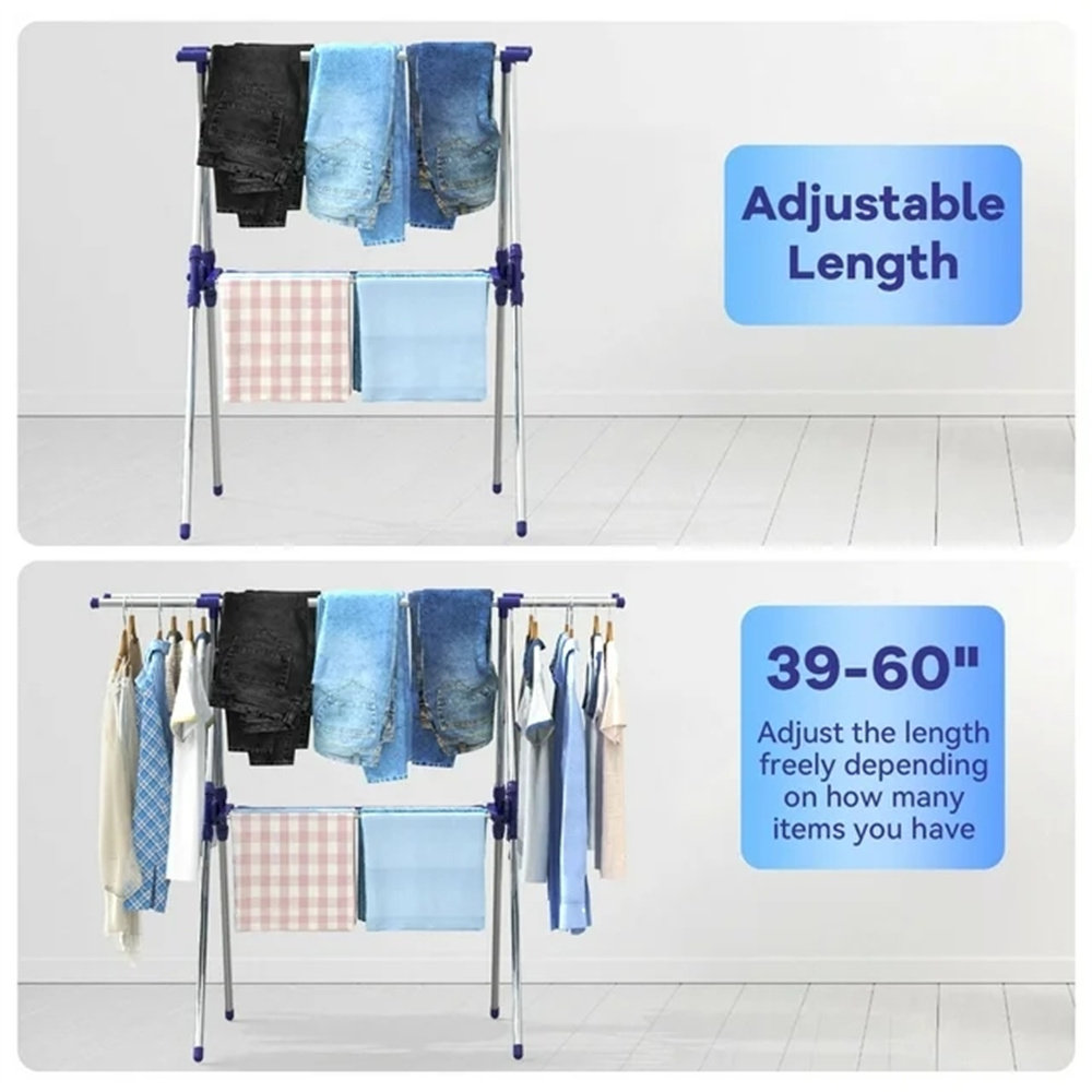Rebrilliant Nerea 62.9'' Polyethylene Plastic Wall Mounted Clothes Rack ...