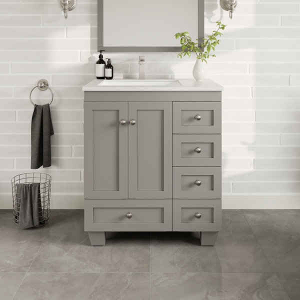 Beachcrest Home Eviva Happy 28"W x 18"D Bathroom Vanity with Undermount ...