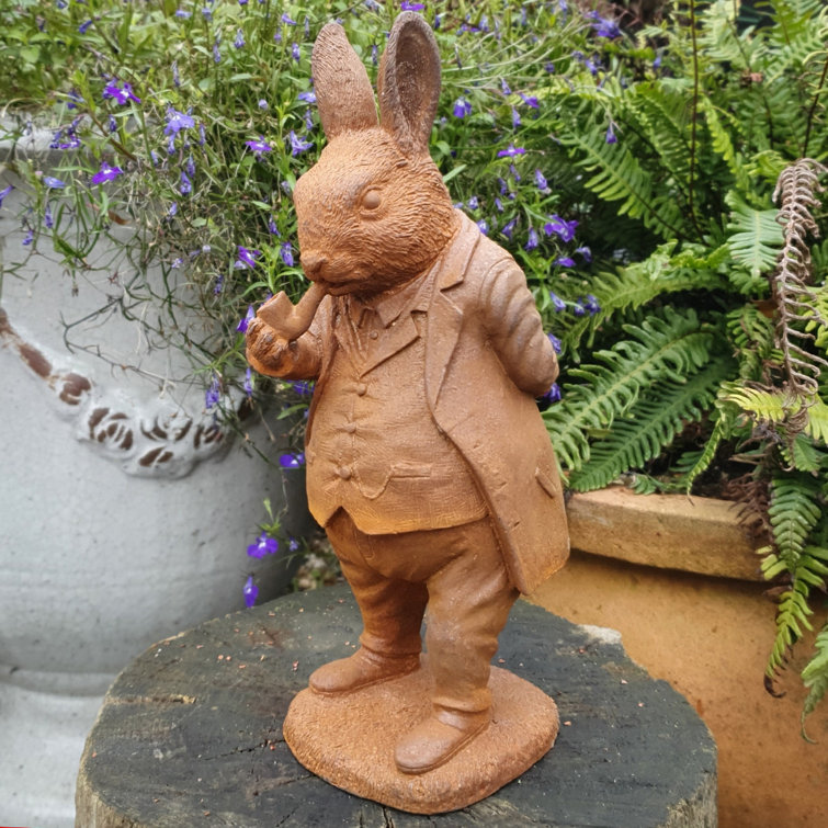 Happy Larry Ordingen Rabbit Metal Garden Statue | Wayfair.ie