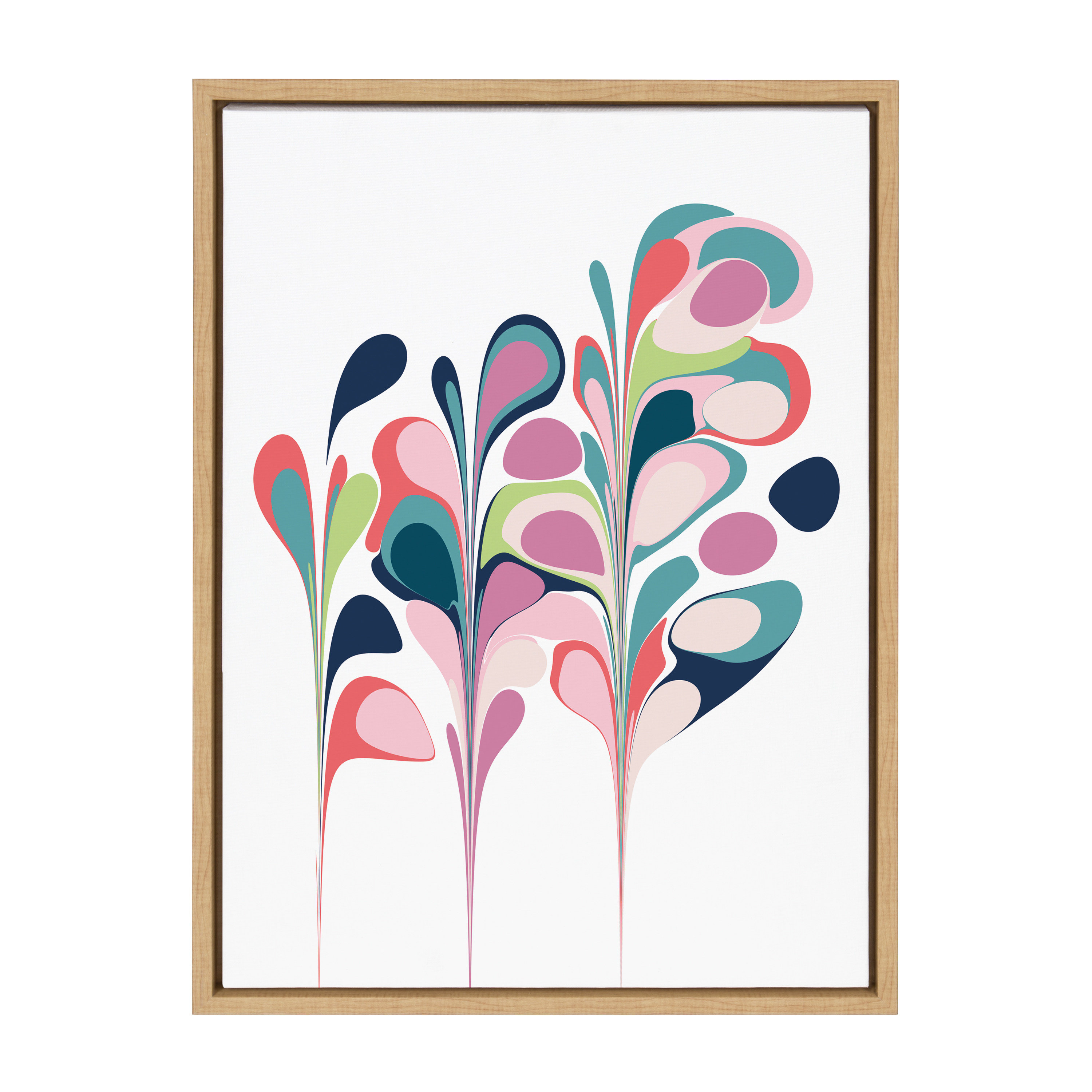 Beachcrest Home™ Shalyce Abstract Floral Framed Canvas By Apricot And ...