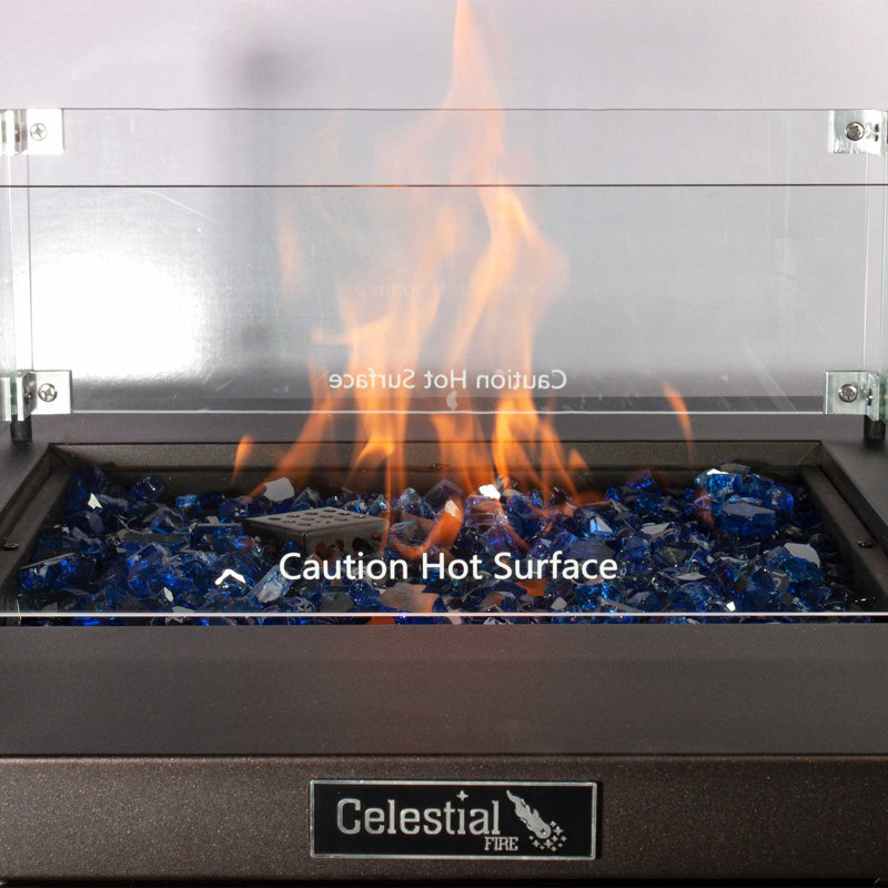 Celestial Fire Glass Square Fire Pit Wind Guard & Reviews | Wayfair