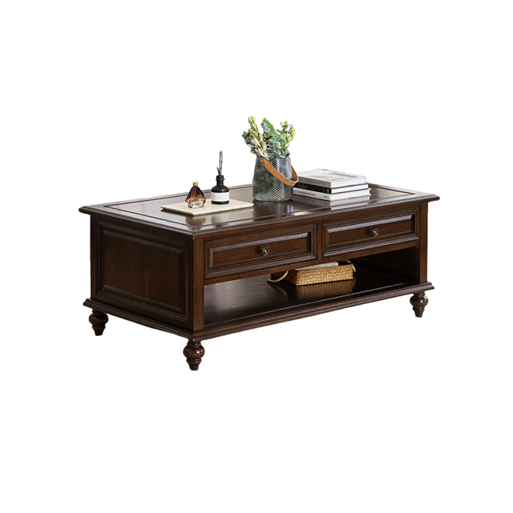 Romero European-style Pastoral Retro Coffee Table Solid Wood Coffee ...