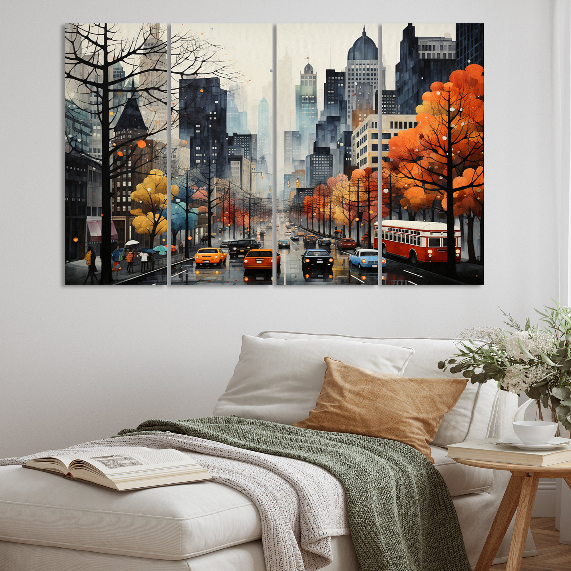 Design Art Bold Cityscape Urban Fog III - Cityscapes Wall Decor - 4 ...