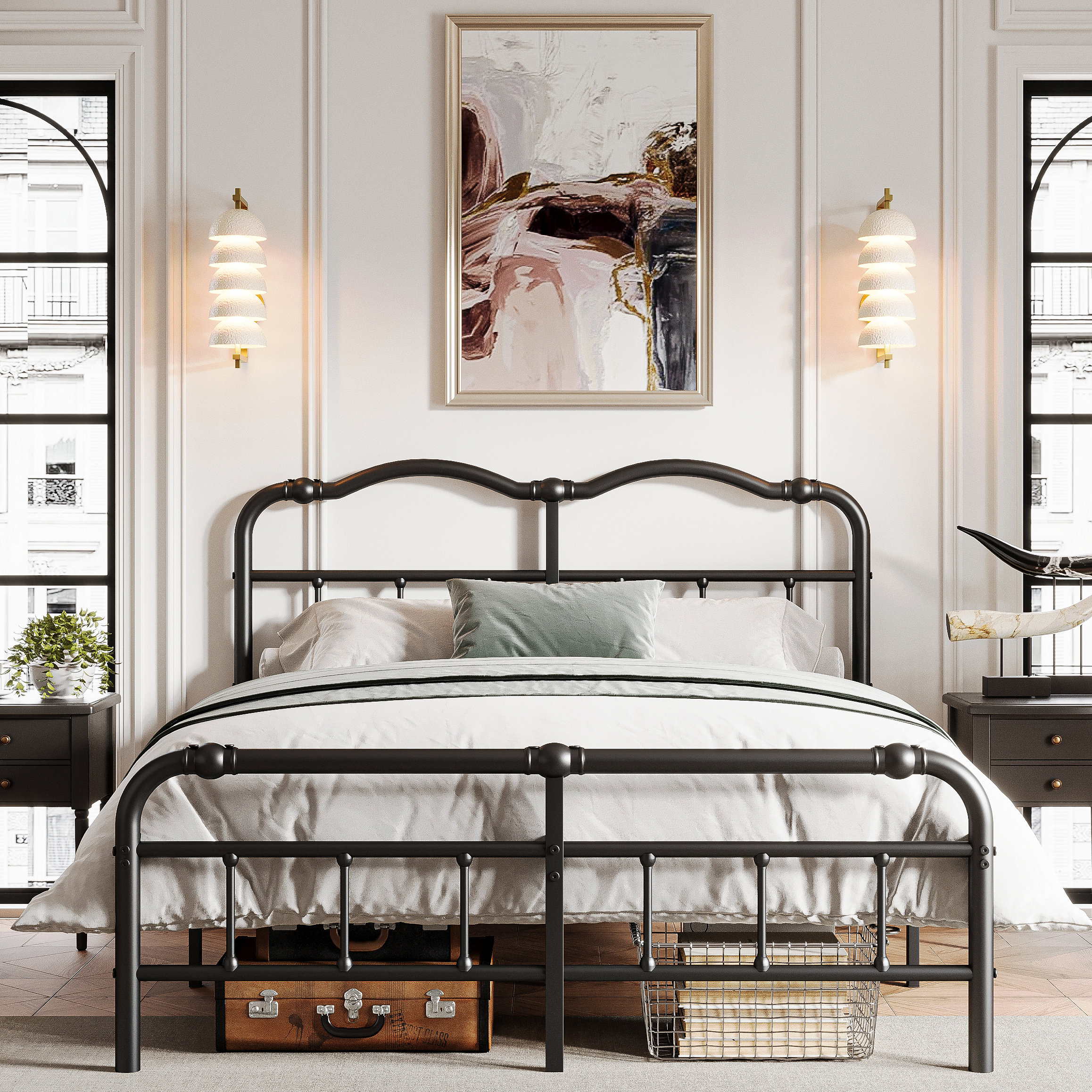 Williston Forge Ashwyn 14“ Metal Platform Bed Frame with Headboard and ...