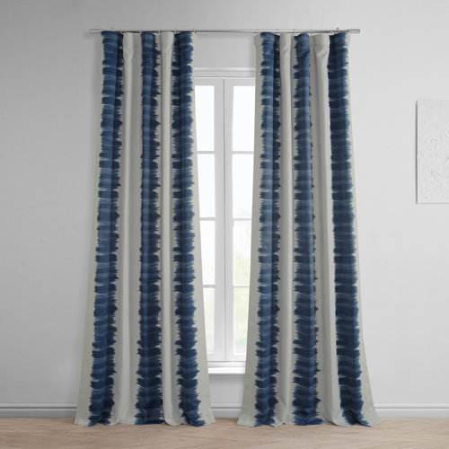 Trule Camarillo Printed Flambe Wave Ikat Room Darkening Curtains ...