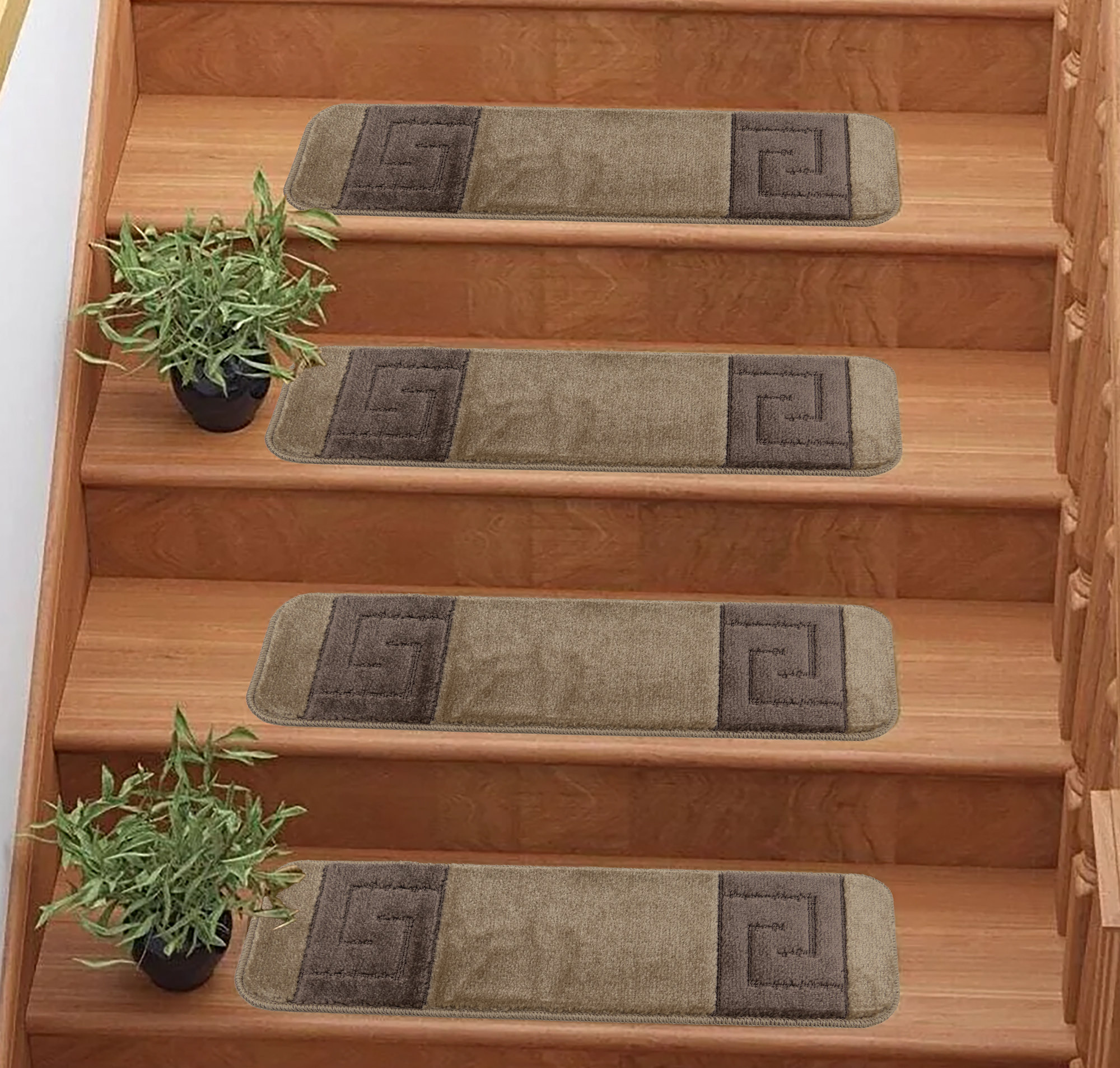 Latitude Run® Soft Meander Greek Key Stair Tread | Wayfair