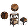 17 Stories Morant Rustic End Table with Open Shelves - Farmhouse Side ...