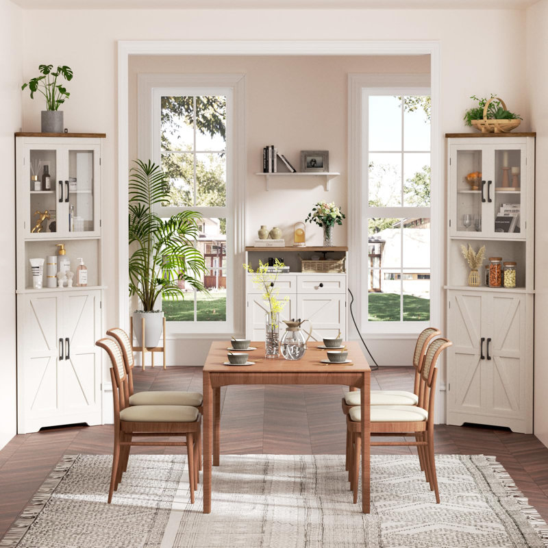 August Grove® 67''H Tall Farmhouse Corner Storage Cabinet | Wayfair