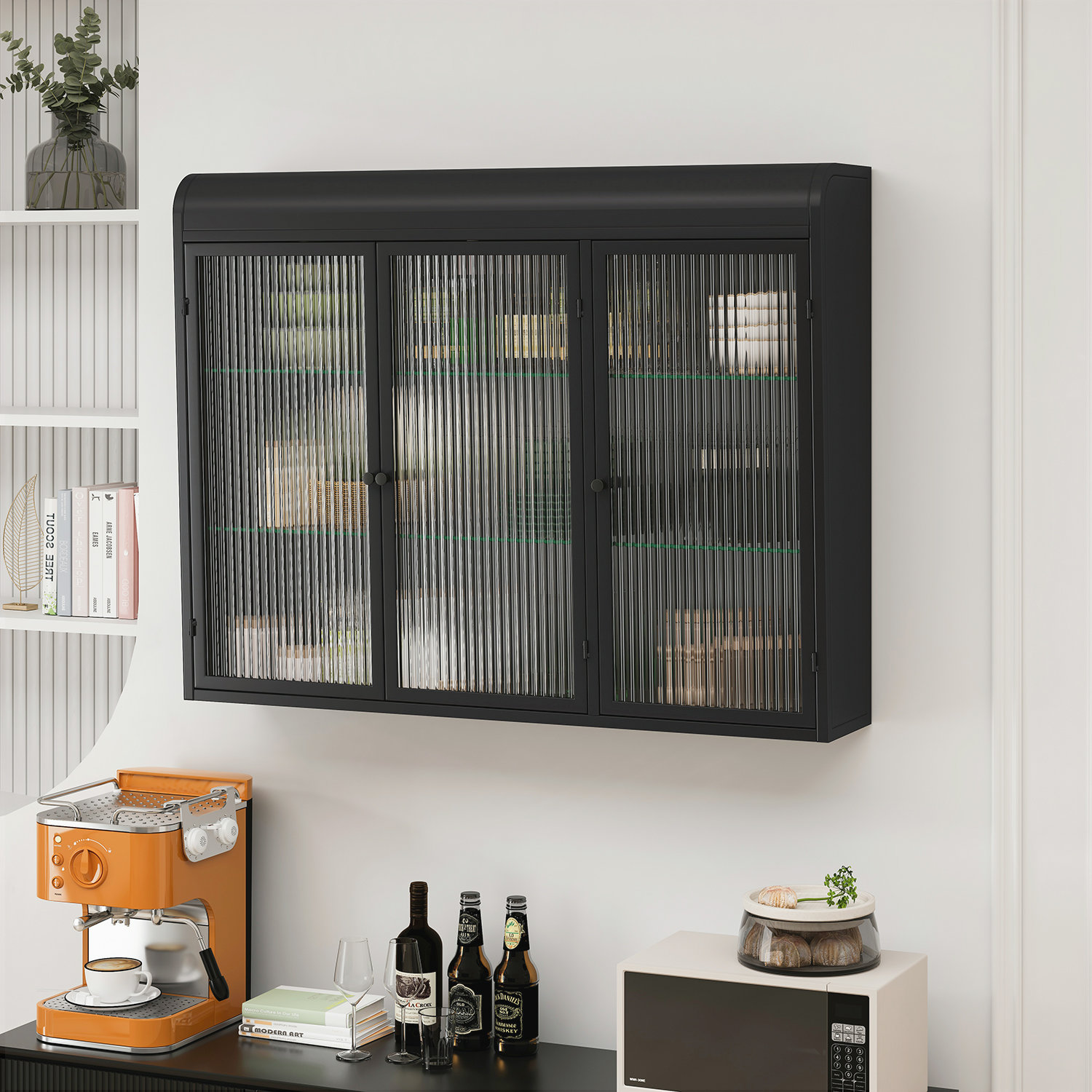 Latitude Run® Arched Wall Mounted Glass Door Storage Cabinet | Wayfair