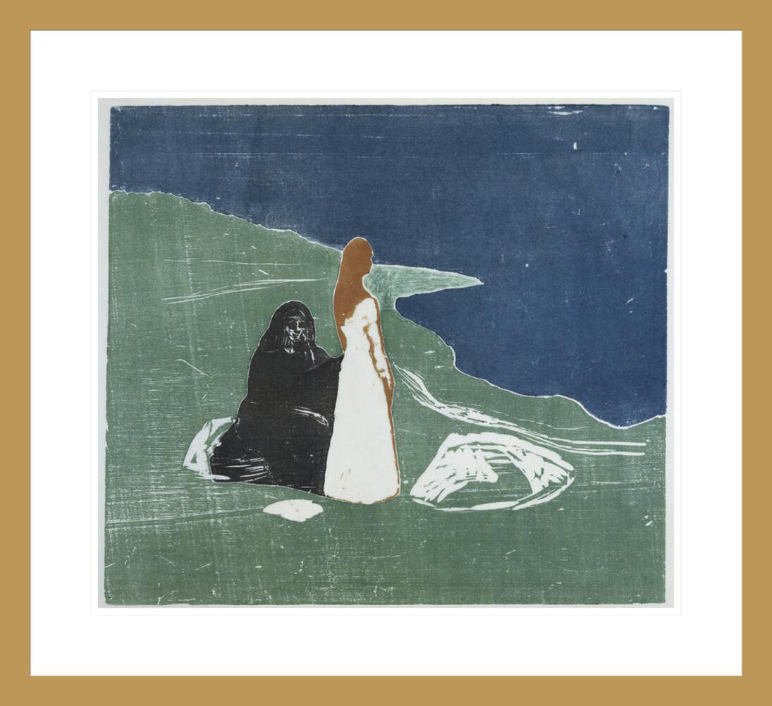 1000Museums Two Women on the Beach by Edvard Munch -Framed Giclee Print ...