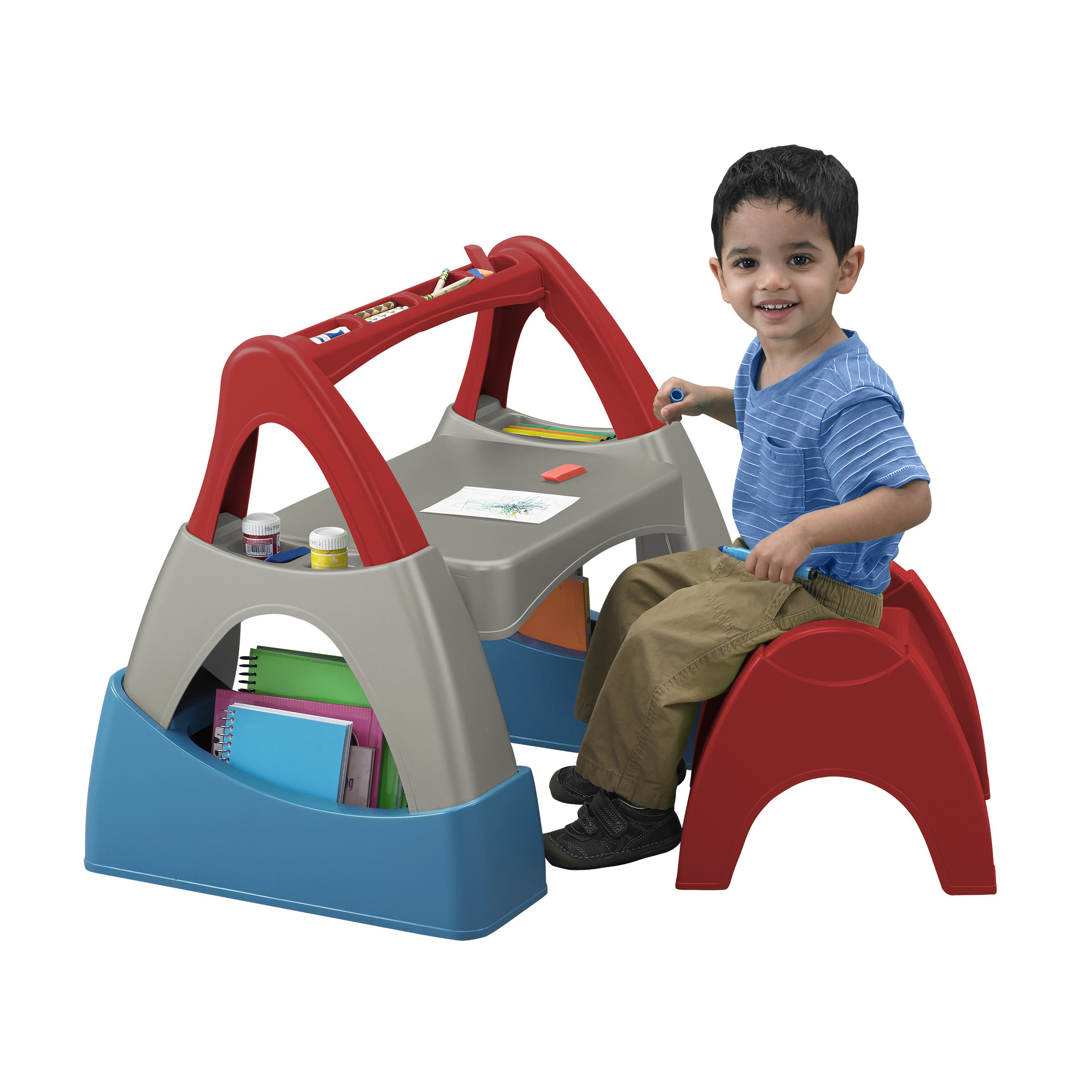 American Plastic Toys 2 Piece Study 'N Play Writing Desk and Chair Set ...