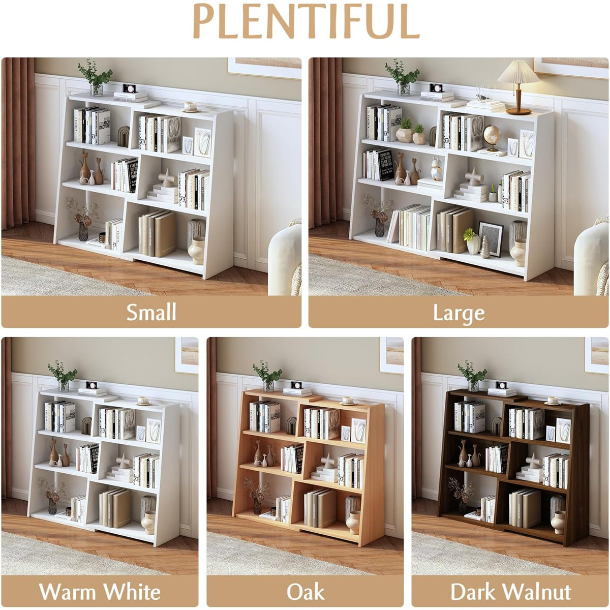 Latitude Run® Wooden Extendable Shelf Bookcase - 3-Tier Ladder Low ...