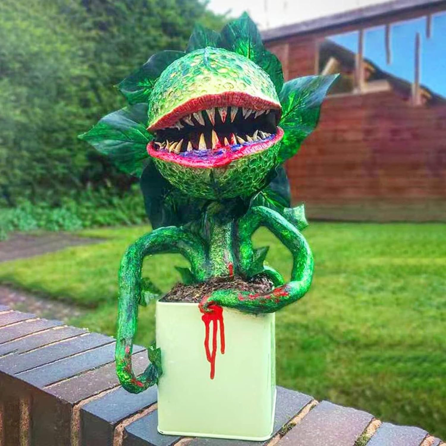 The Holiday Aisle® Halloween Horror Piranha Plant Flower Garden Statue ...