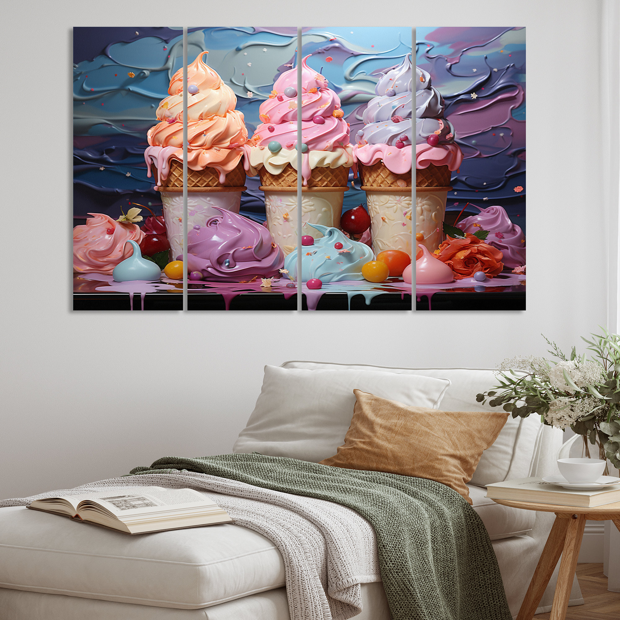 Design Art Food Ice Cream Popart IV - Food & Beverage Wall Decor - 4 ...