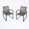 George Oliver patio dining chair set of 2 with armrest and sled legs ...