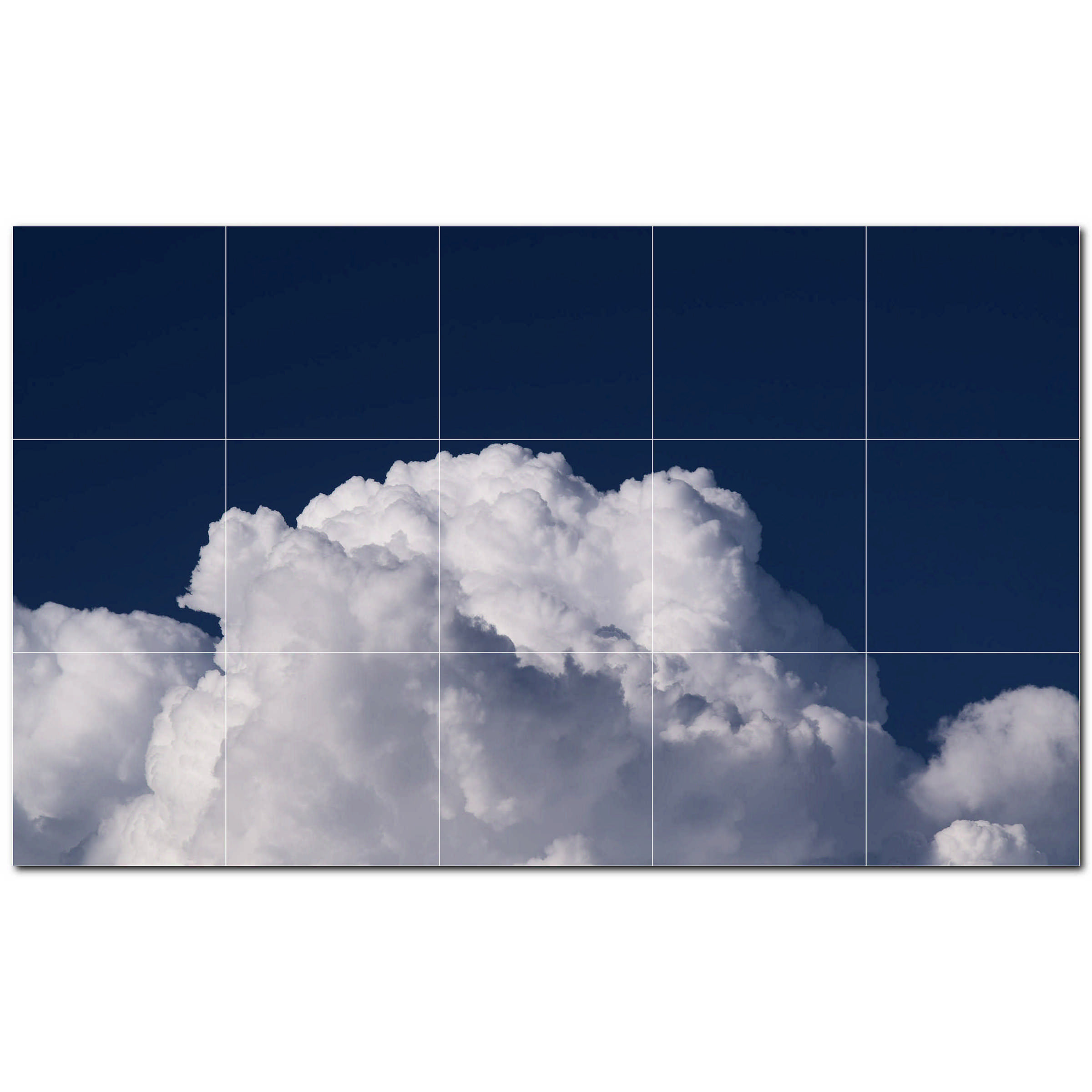 Picture-Tiles.com 40" x 24" Ceramic Clouds Photo Decorative Mural Tile ...