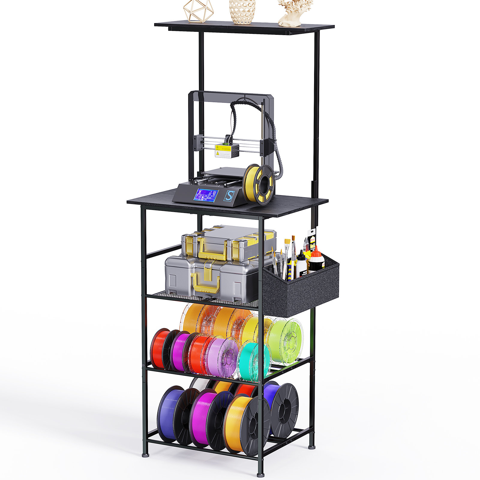 17 Stories 5-tier 3d Printer Table With Side Bag, Heavy Duty Printing ...