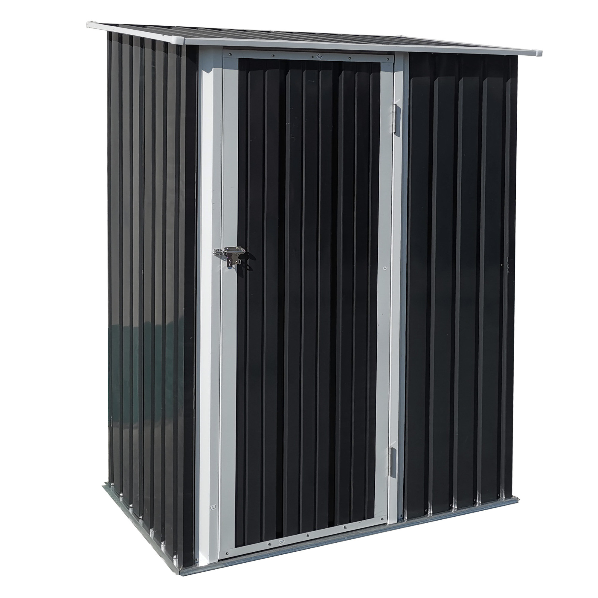 Outsunny Storage 4 ft. 8 in. W x 2 ft. 9 in. D Metal Lean-To Tool Shed ...