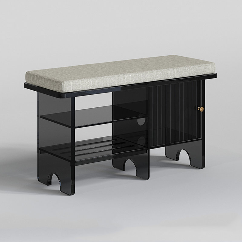 DICIXA Acrylic Shoe Changing Stool 4 Pair Shoe Storage Bench | Wayfair