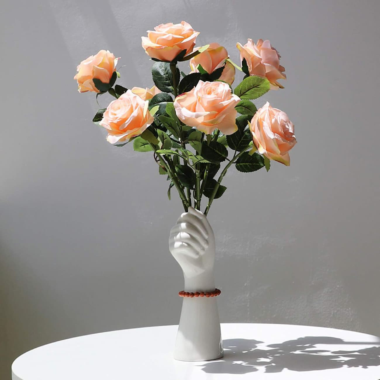 Orren Ellis 9 Inch Modern Ceramic Flower Vase - Hand-Held Artistic ...