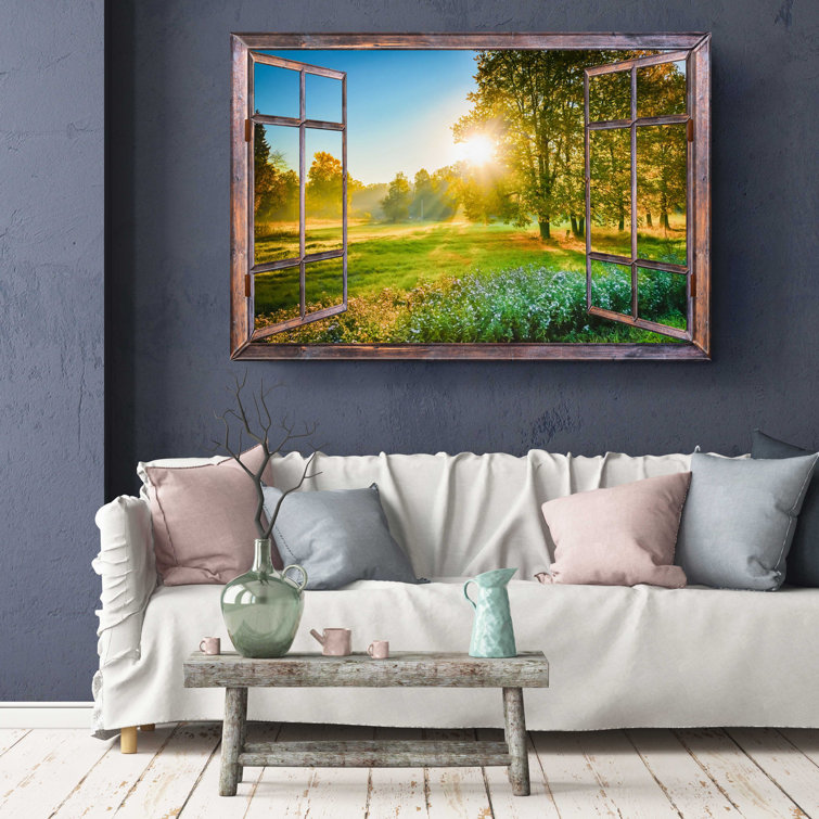 Latitude Run® Exotic Green Day Forest View Open Window Canvas Print ...