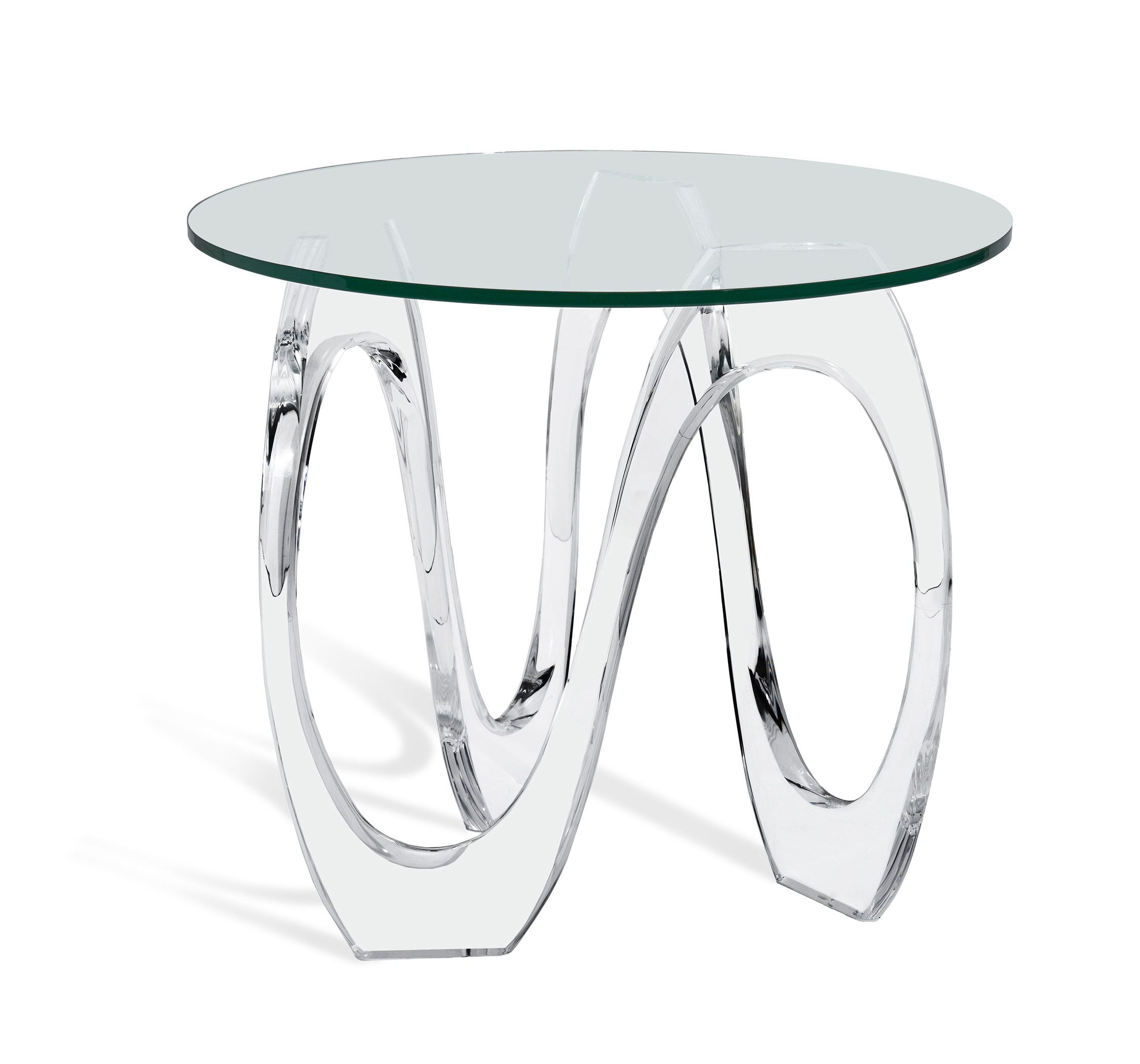 Interlude Westin Wave Glass Abstract End Table | Wayfair