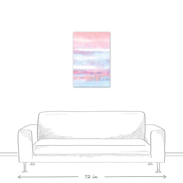 Wrought Studio " Light Pink And Blue " Print on Canvas | Wayfair