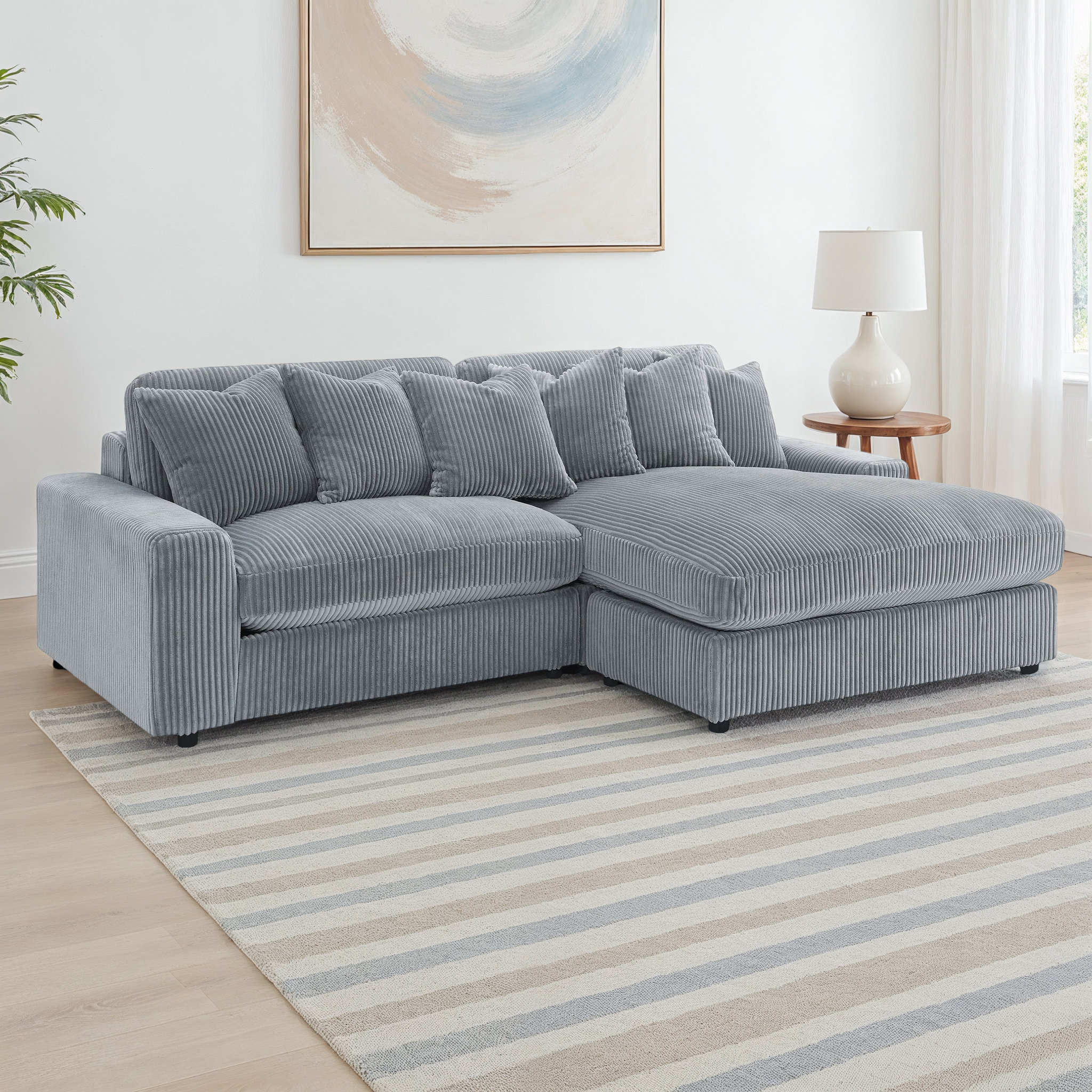 Wade Logan® Ashil 106" Wide Left Hand Facing Sofa & Chaise | Wayfair