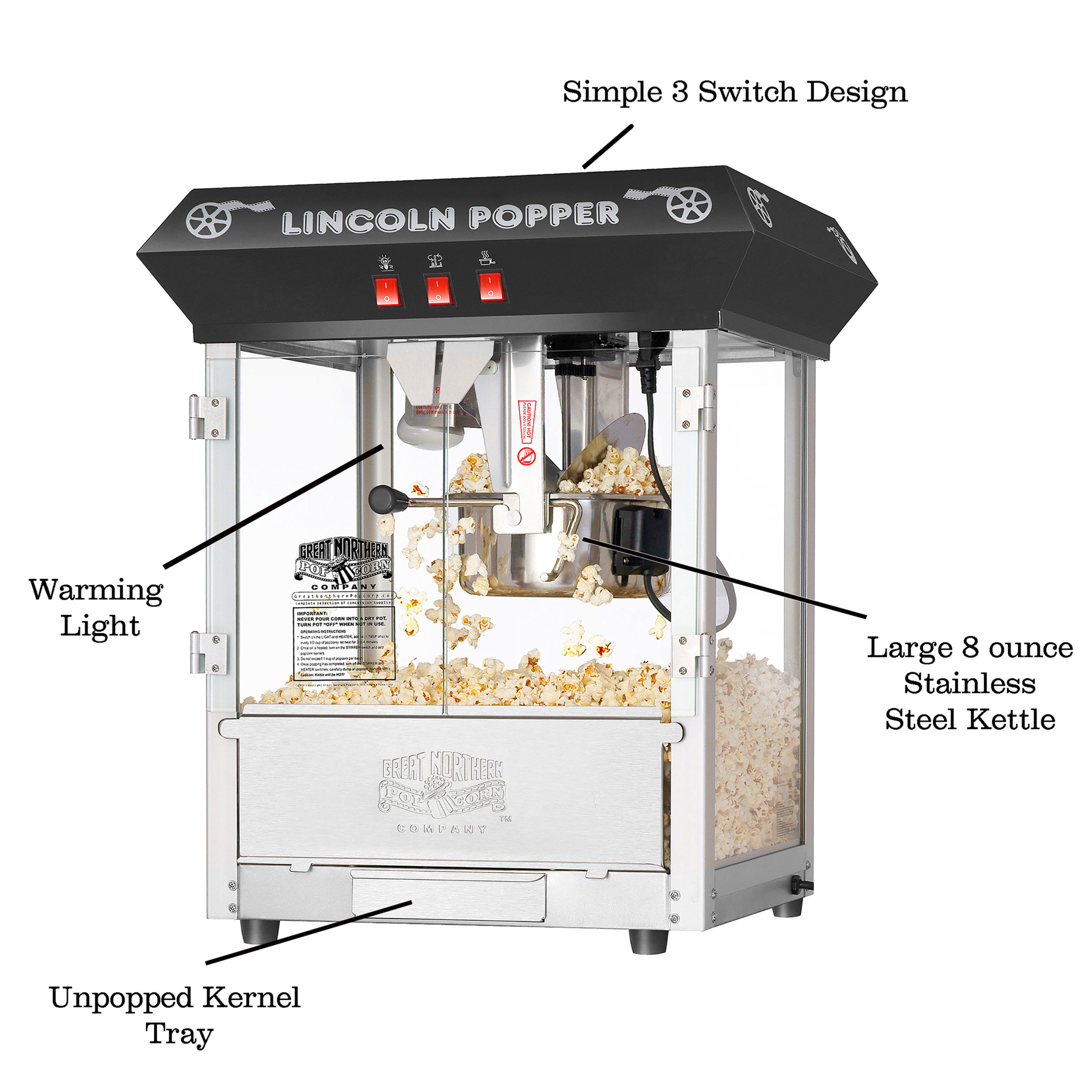 Great Northern Popcorn 8 oz. Kettle Tabletop Popcorn Machine - Wayfair ...