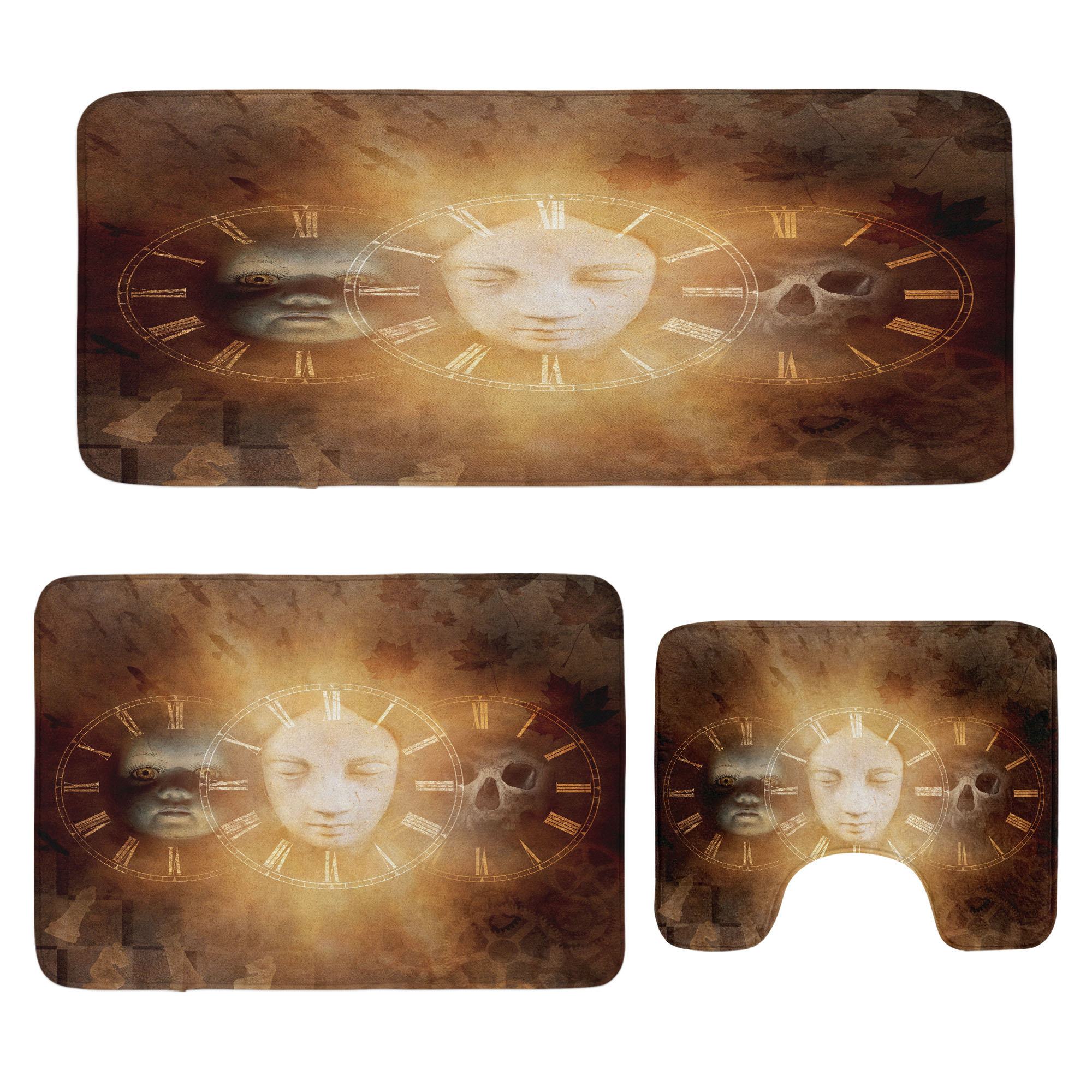 East Urban Home Gothic Bathroom Rug Set 3 Pieces U-Shape & Rectangle ...