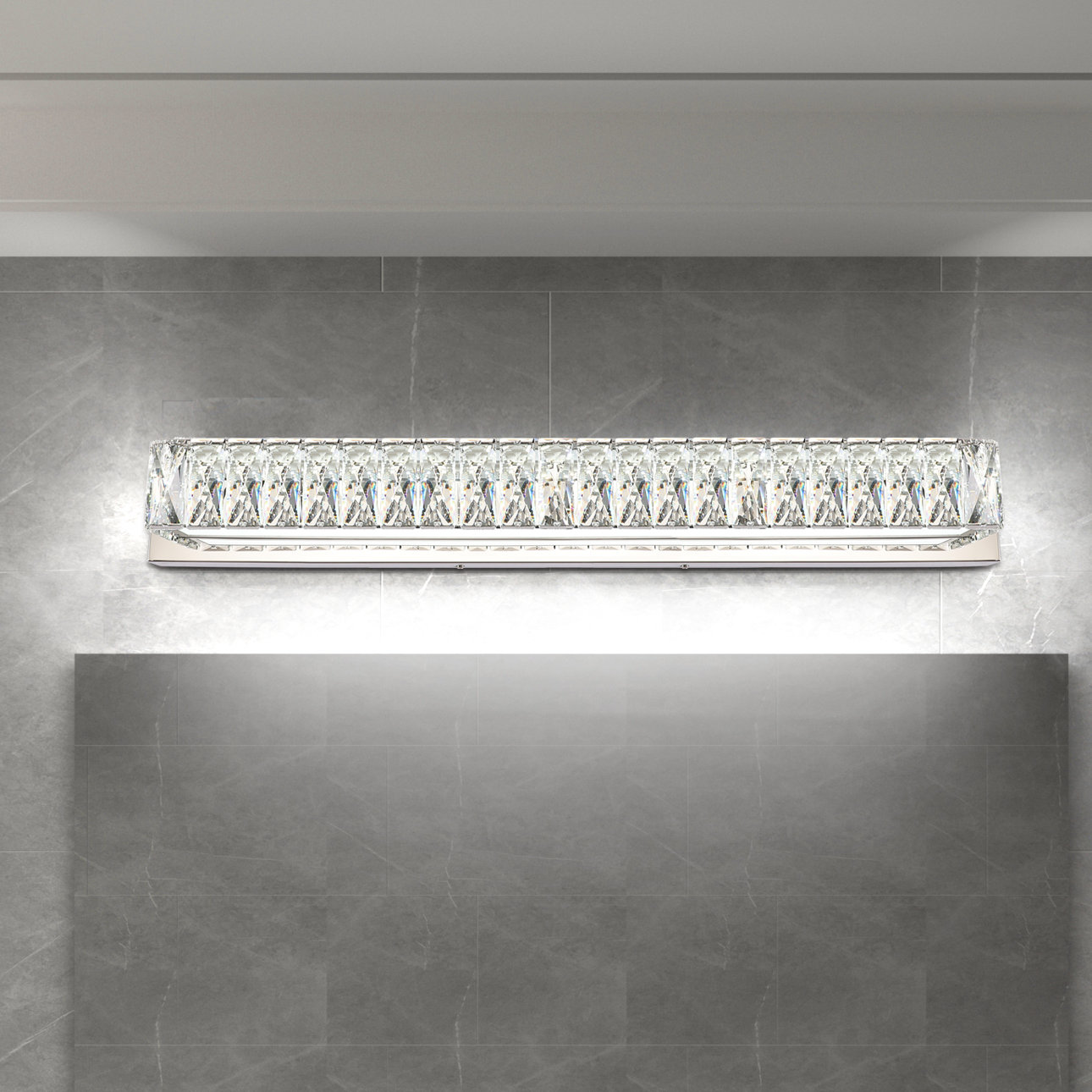 Solfart 30Inch Crystal Vanity Light for Bathroom, LED Bathroom Lighting ...