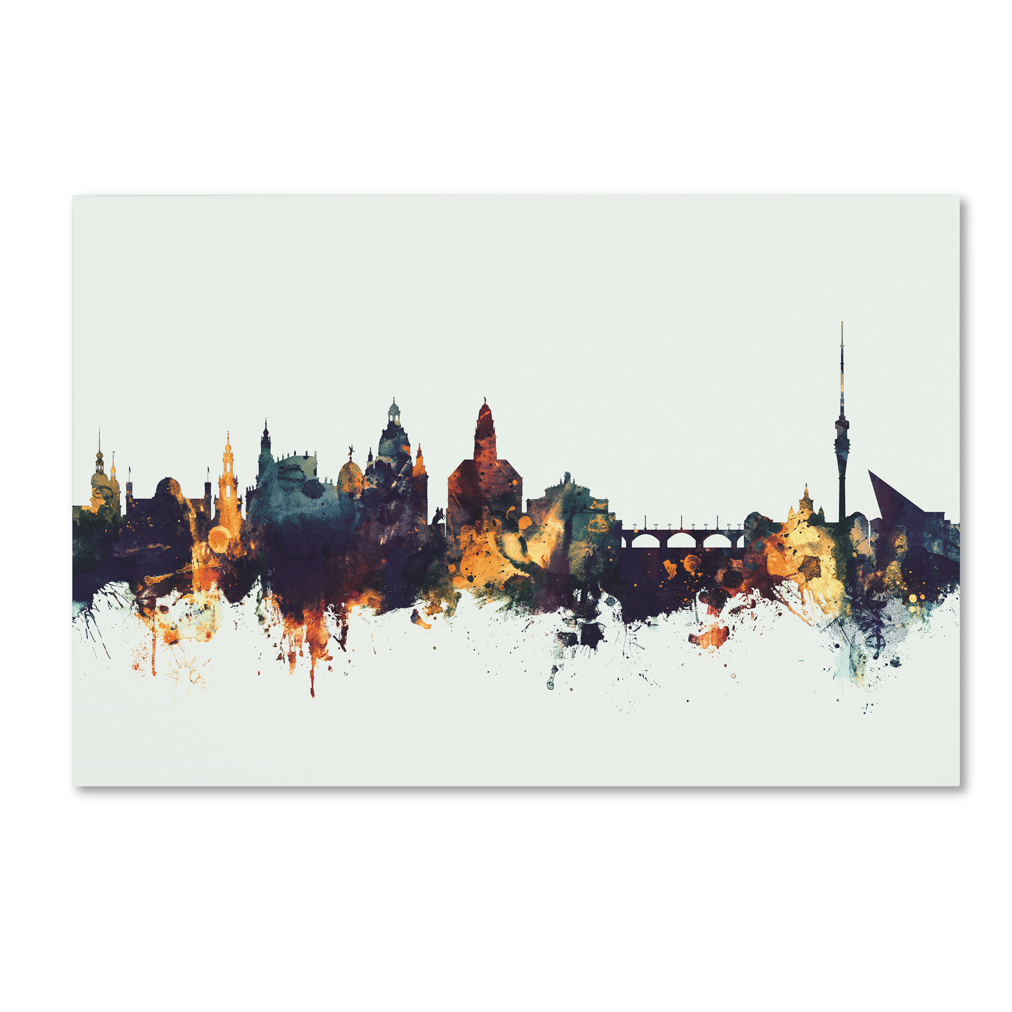 Wrought Studio 'Dresden Germany Skyline II' Graphic Art Print on ...