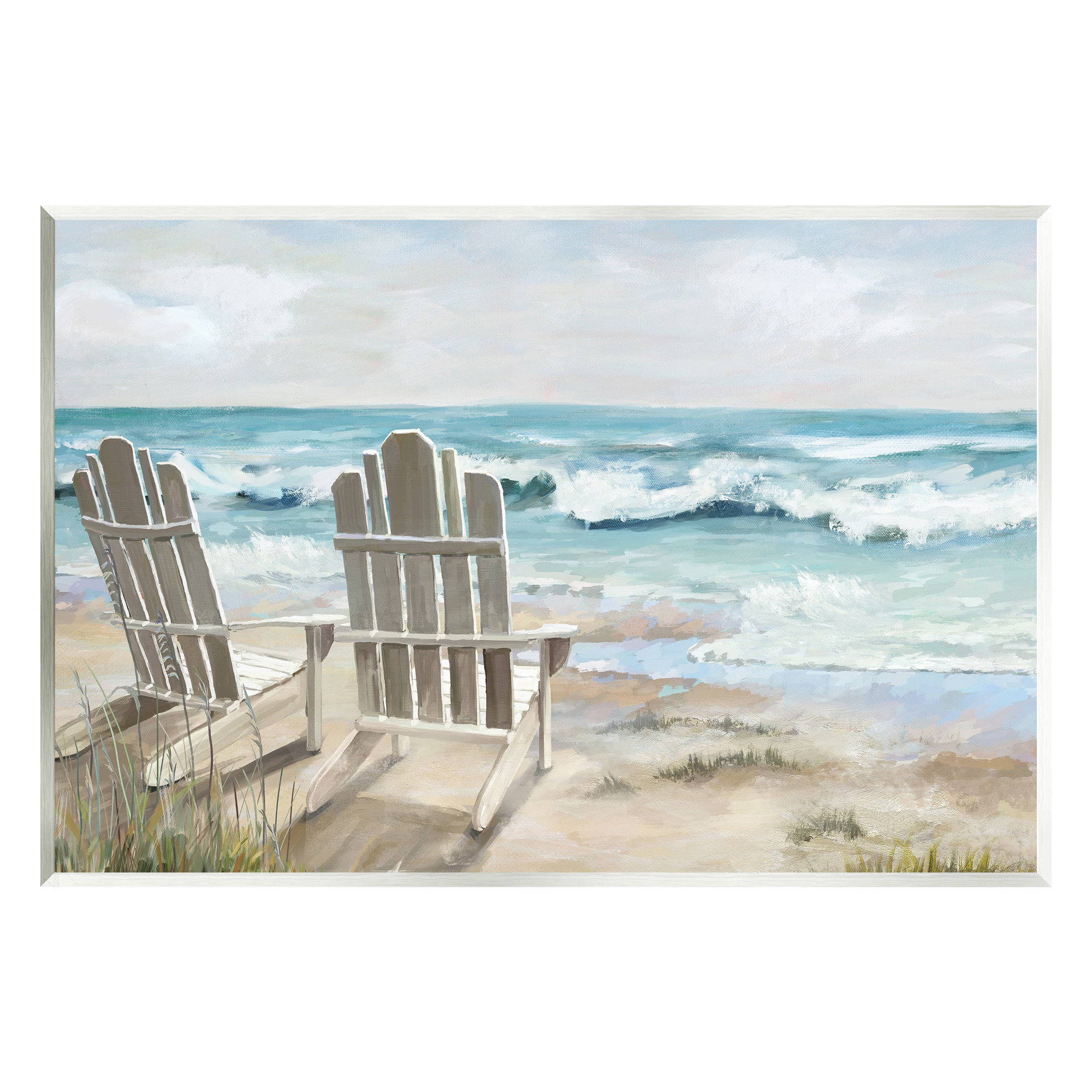 Stupell Industries Bb-365-Wood Serene Beach Scene On Canvas by Carson ...