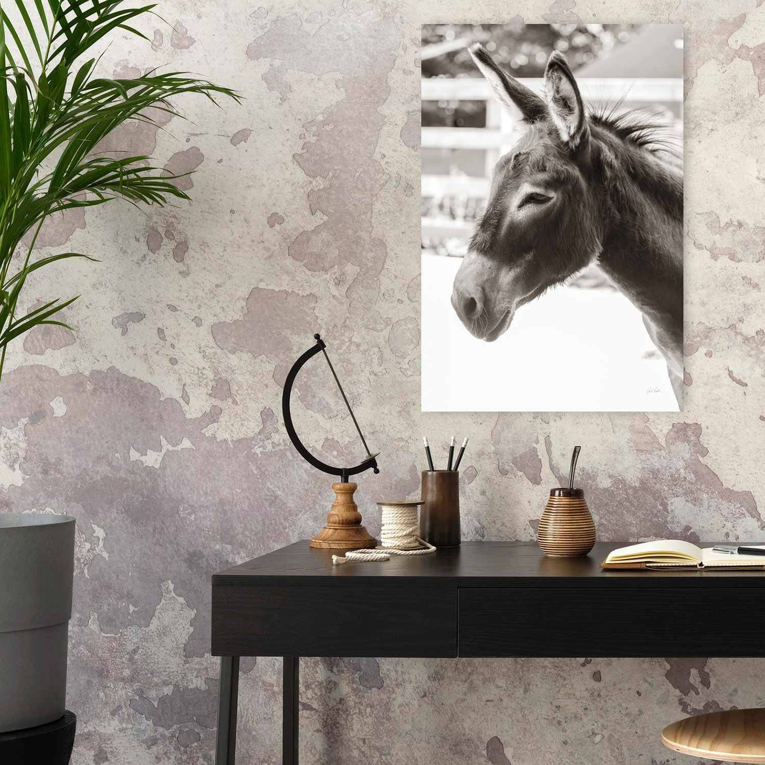 Ophelia & Co. Little Donkey V Abstract Contemporary Animal Landscape ...