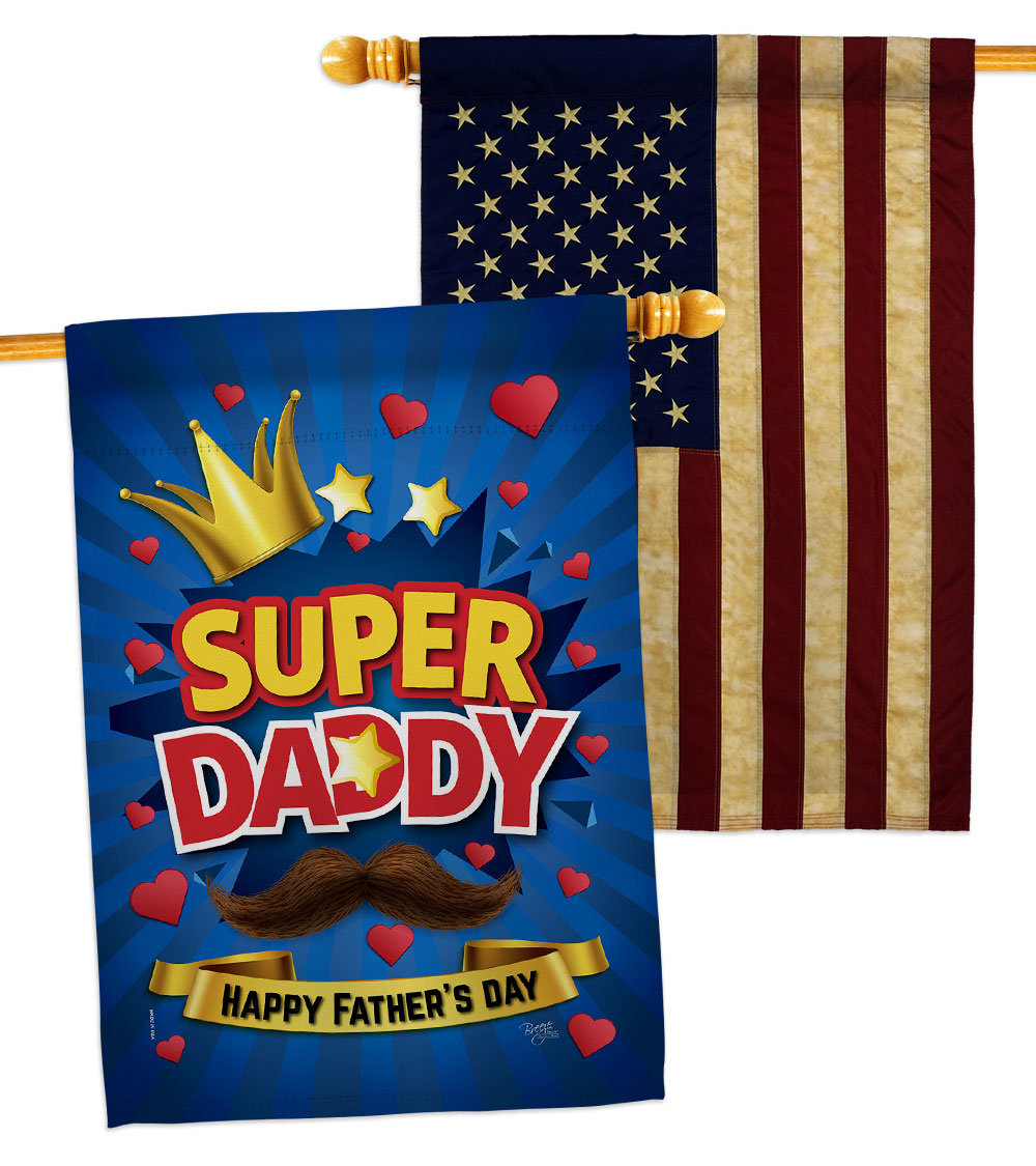 Breeze Decor Super Daddy House Flags Pack Father's Day Family Yard ...