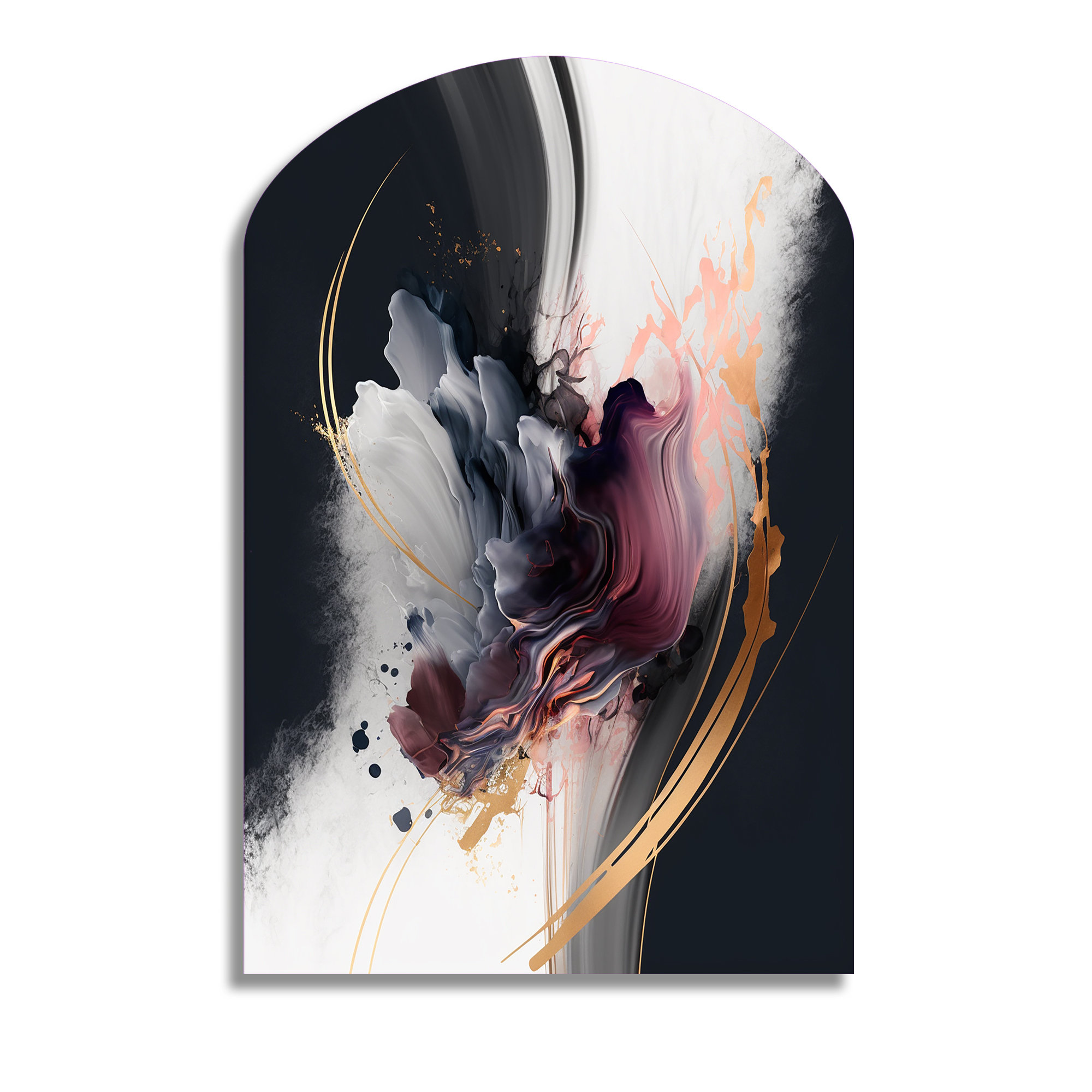 Design Art Gold Purple Transcending Complexity I - Abstract Arch Shape ...