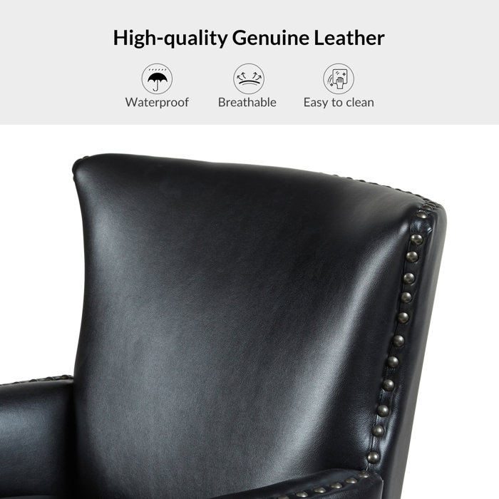 Three Posts™ Awad Vegan Leather Wingback Armchair & Reviews | Wayfair