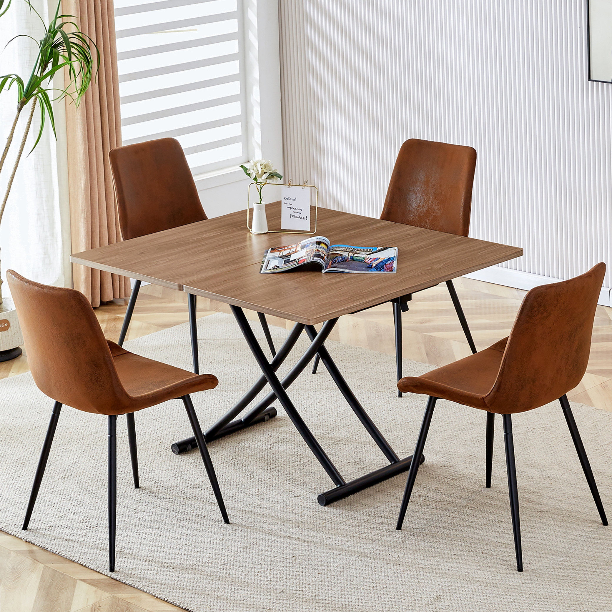 Millwood Pines Desaraye 5 - Piece Extendable Open Dining Set | Wayfair