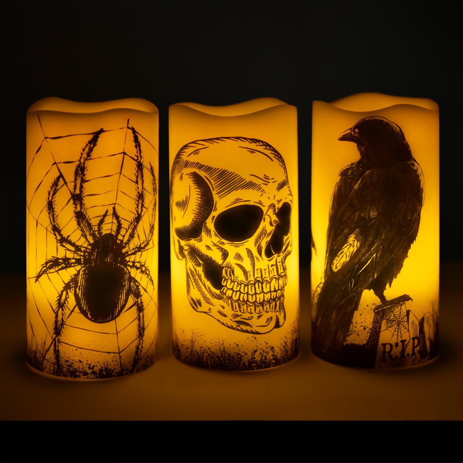 The Holiday Aisle® Flameless Halloween Candles Battery Operated With ...