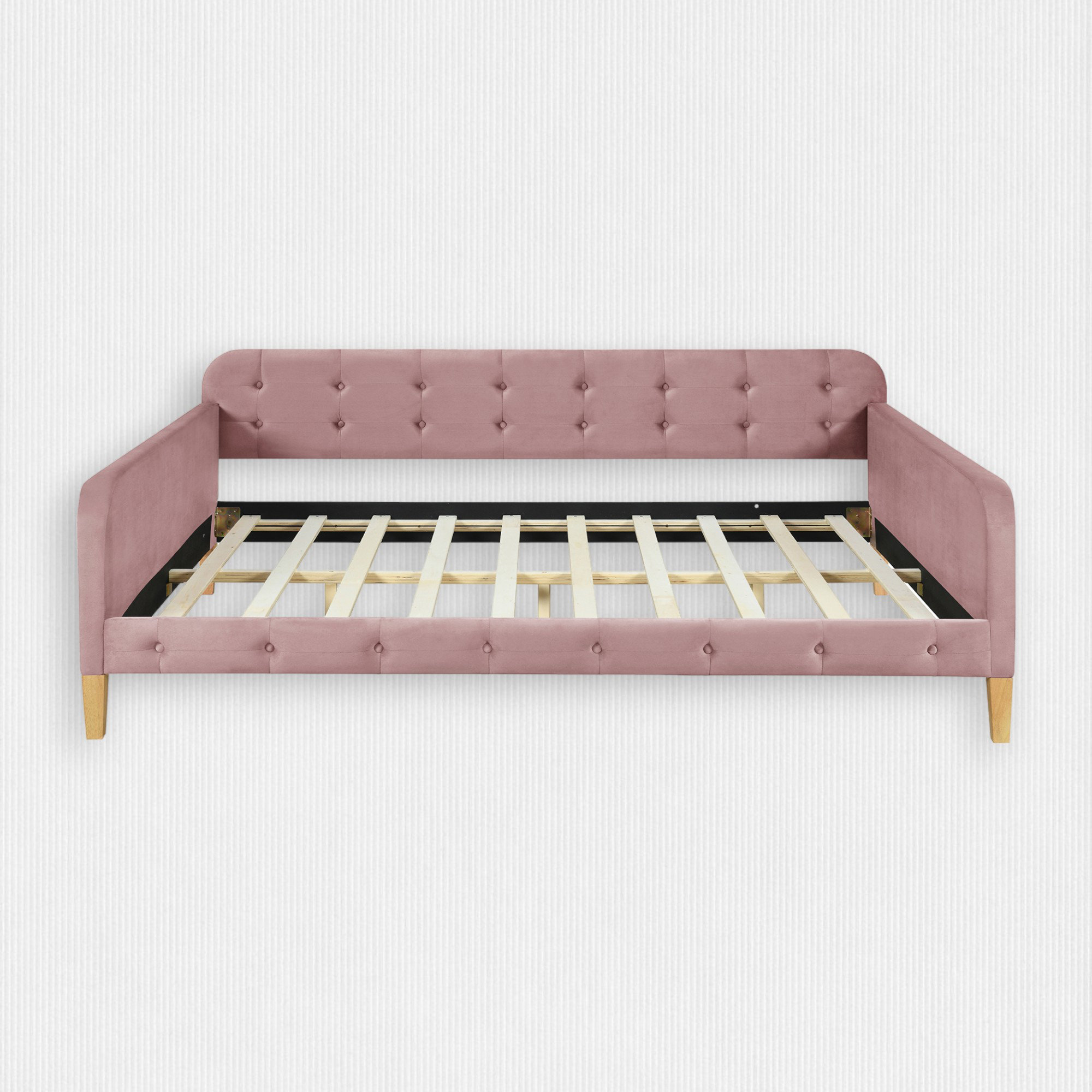 Red Barrel Studio® Kiyohiko Modern Velvet Tufted Daybed with Solid Wood ...