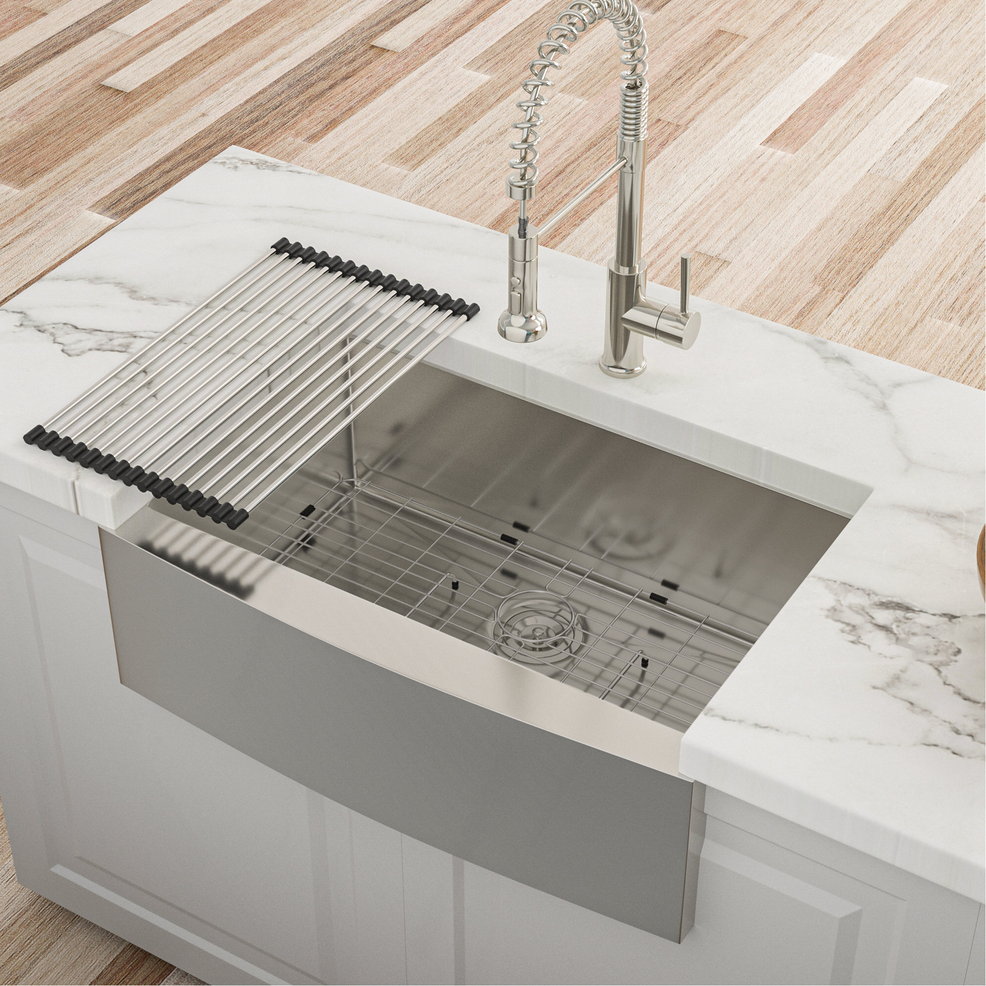 Alxfarton 27 Inch Farmhouse Kitchen Sink - 27"X21"X10" Stainless Steel ...