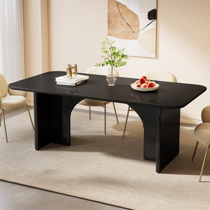 Ebern Designs 62.99" Modern Dining Table,Large Rectangle Kitchen Table ...