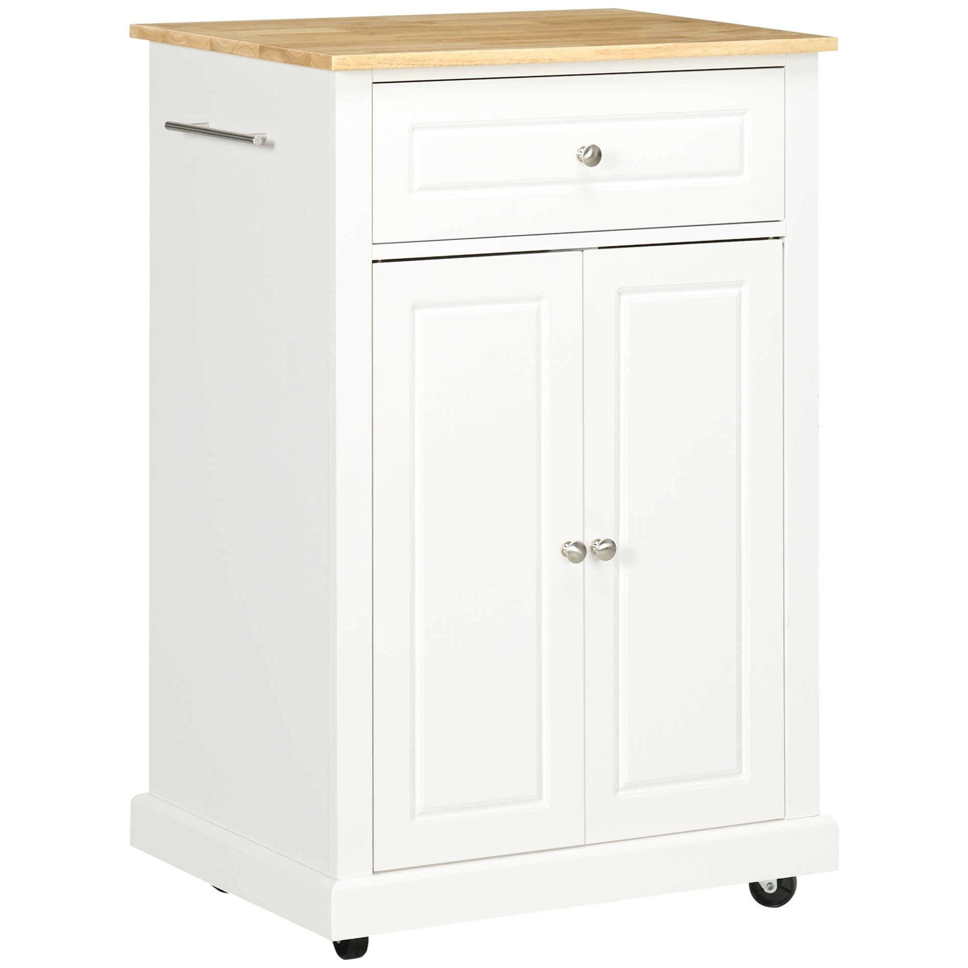 Highland Dunes Rolling Seafood Cart, Cream White, Drawer, Adjustable ...
