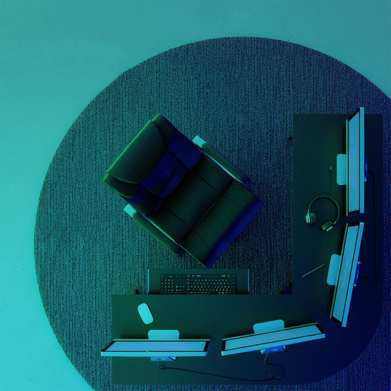 Mohawk Group RIF6 L Shaped Modern Computer Office Desk w/ Keyboard Tray ...