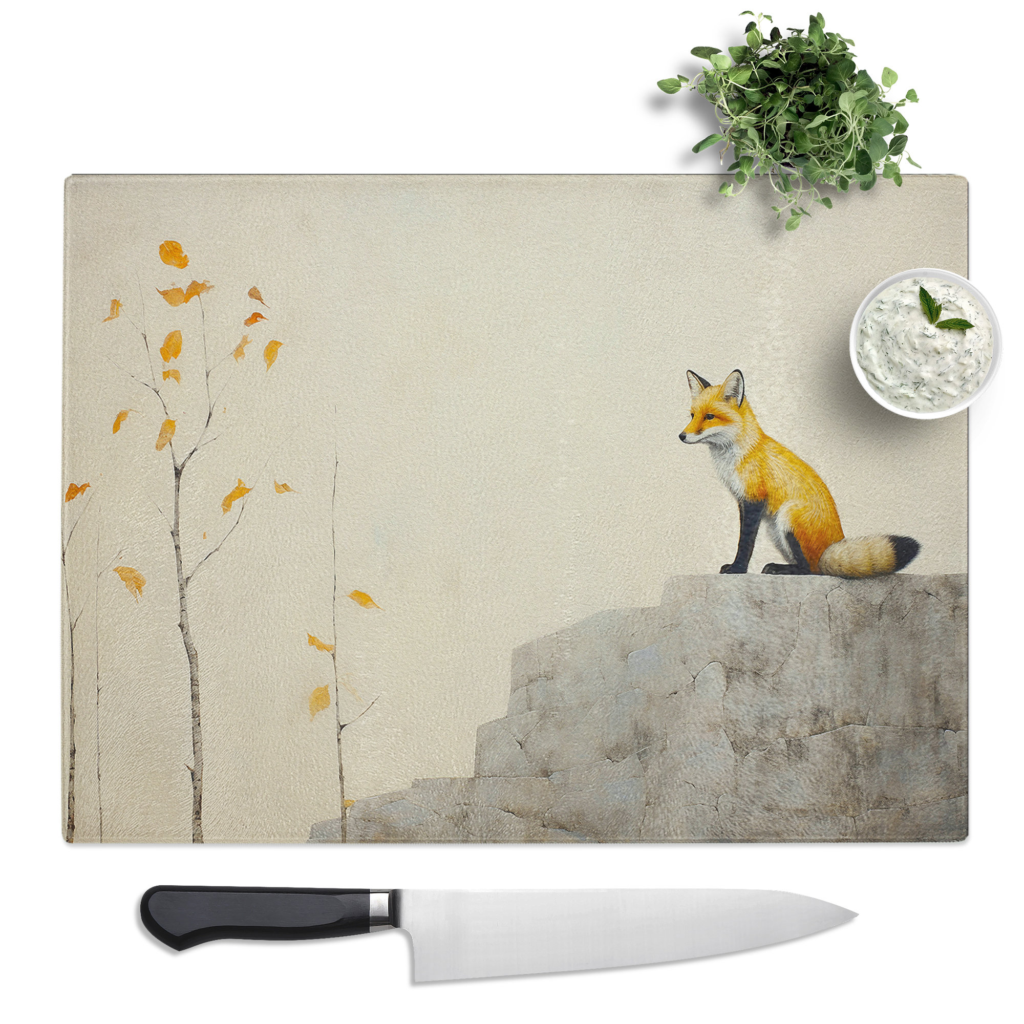 17 Stories Fox Minimalism Glass Chopping Board | Wayfair.co.uk