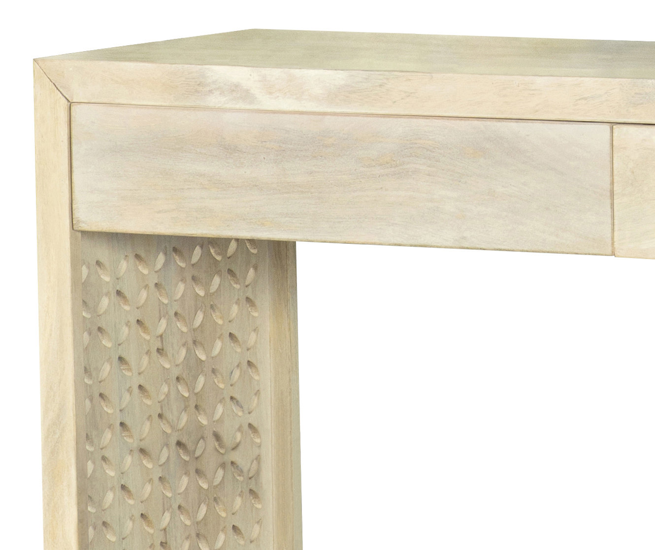 Millwood Pines Perelli White Washed Console Table with 2 Drawers | Wayfair