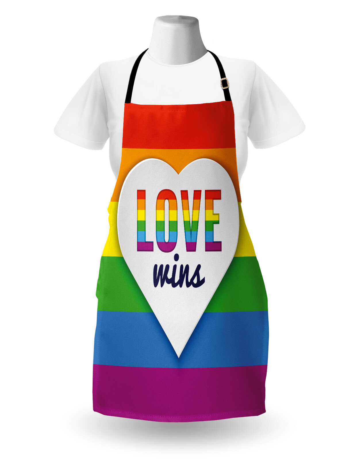 East Urban Home Rainbow Apron Unisex, LGBT Pride Love Wins, Adult Size ...