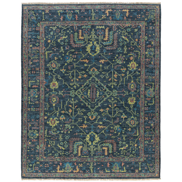 Tufenkian Rock My Classics Wool Oriental Area Rug in Blue/Yellow | Perigold
