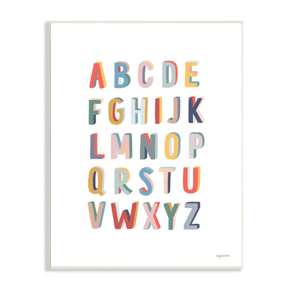 Stupell Industries Simple Alphabet Block Letters Symbols Design Framed ...