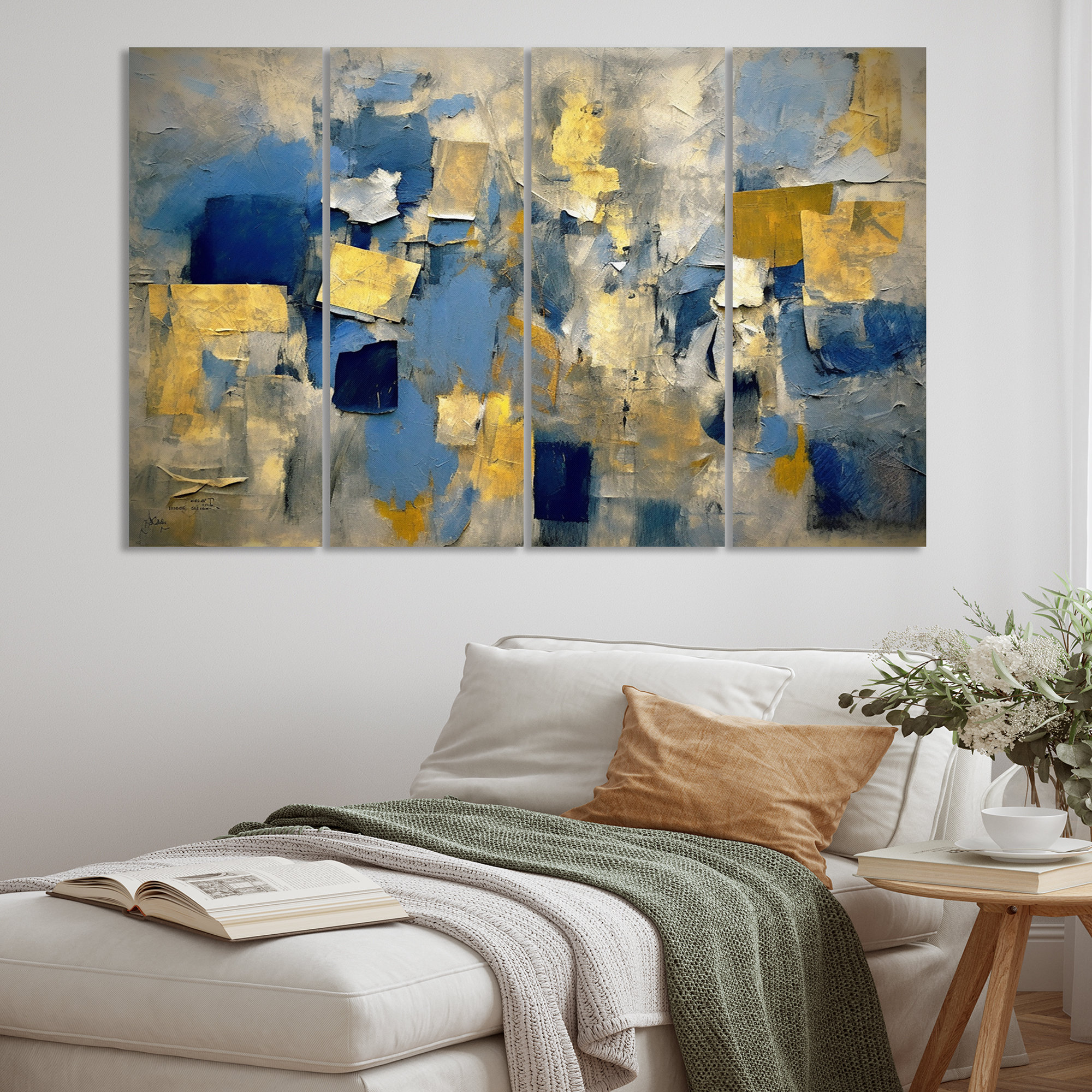 17 Stories Lyrical Abstraction In Blue And Yellow II - Abstract ...